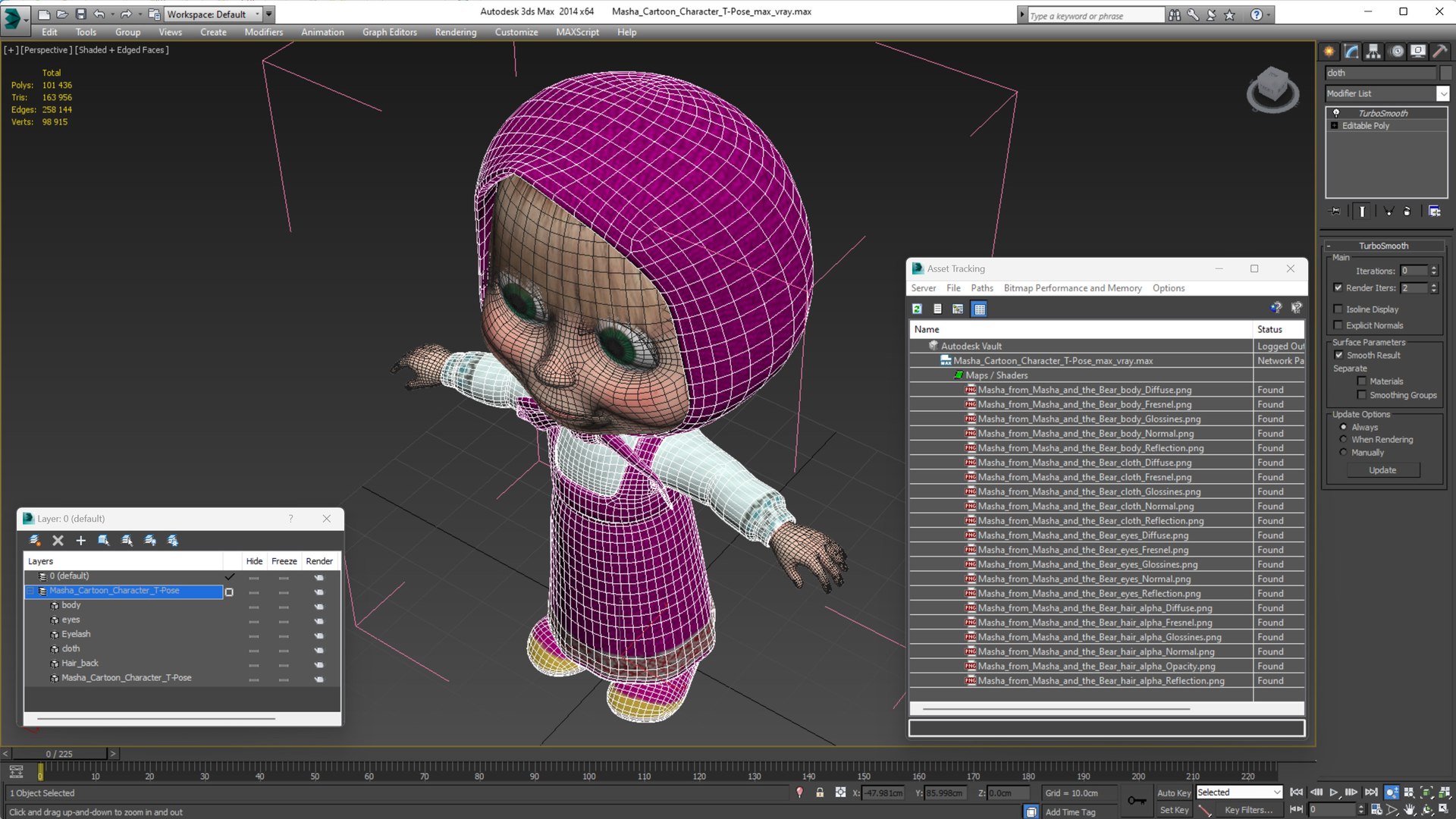 3D Masha Cartoon Character T-Pose Model - TurboSquid 2119184