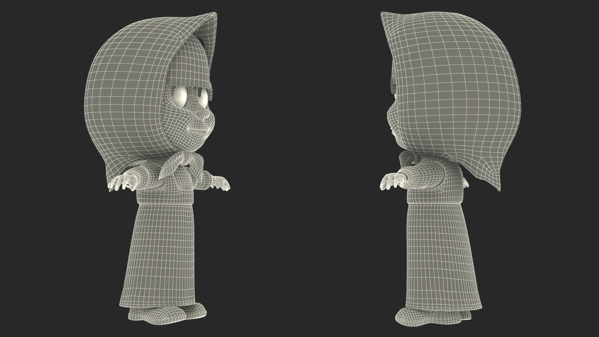 3D Masha Cartoon Character T-Pose Model - TurboSquid 2119184