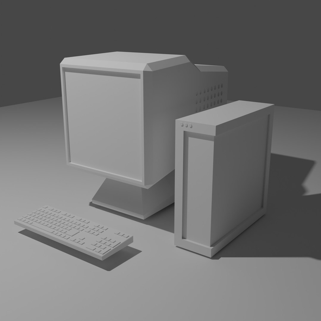 3D Monitor And Keyboard With Computer Unit - TurboSquid 2208362