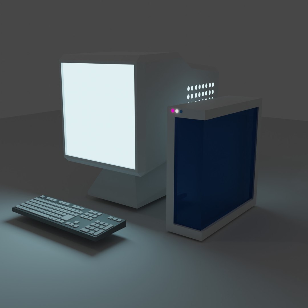 3D Monitor And Keyboard With Computer Unit - TurboSquid 2208362