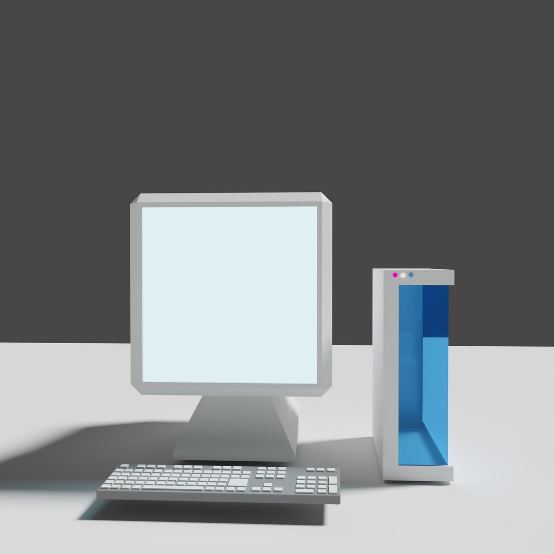 3D Monitor And Keyboard With Computer Unit - TurboSquid 2208362