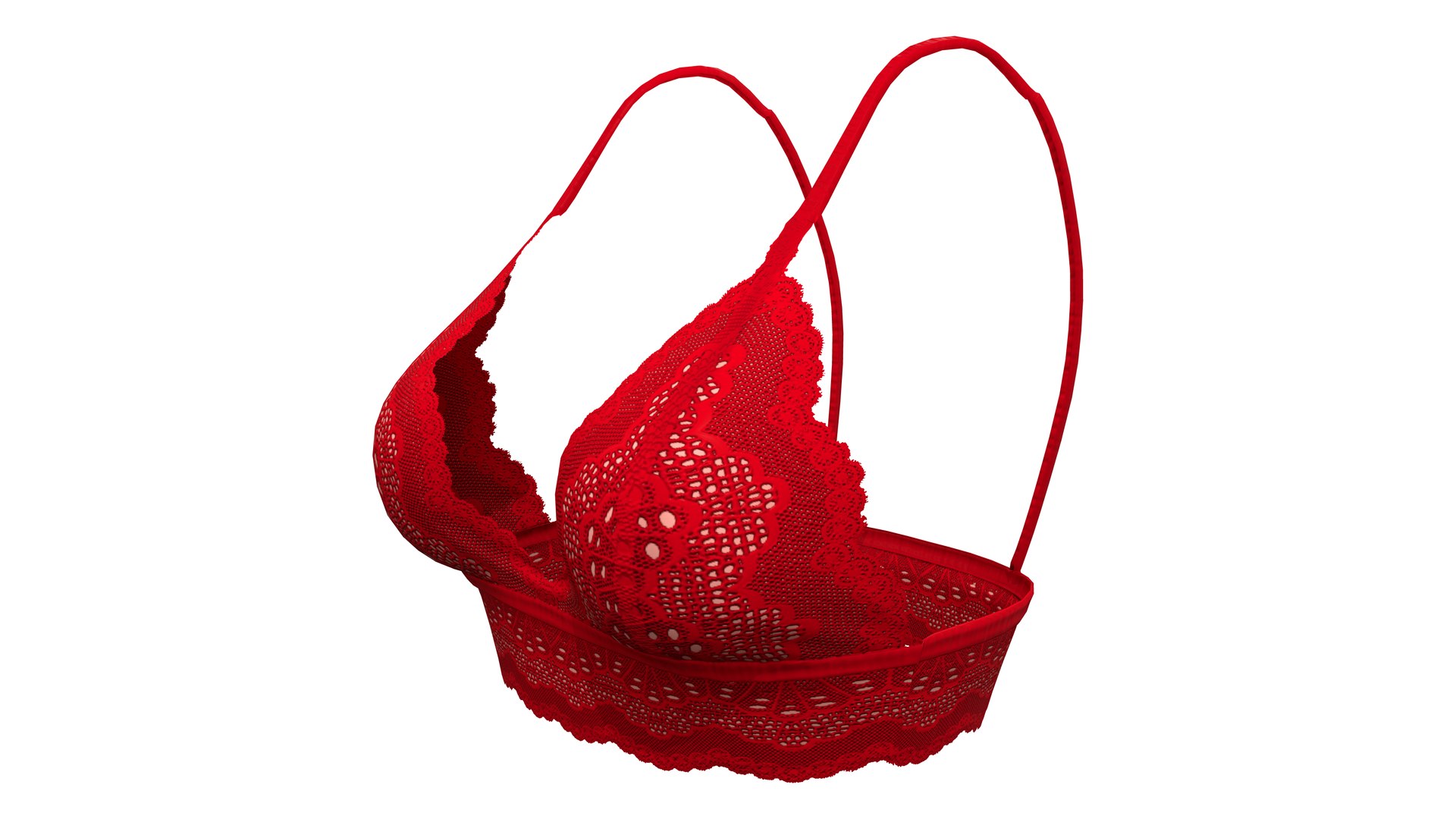 3D Red Lace Bralet Top - TurboSquid 1994550