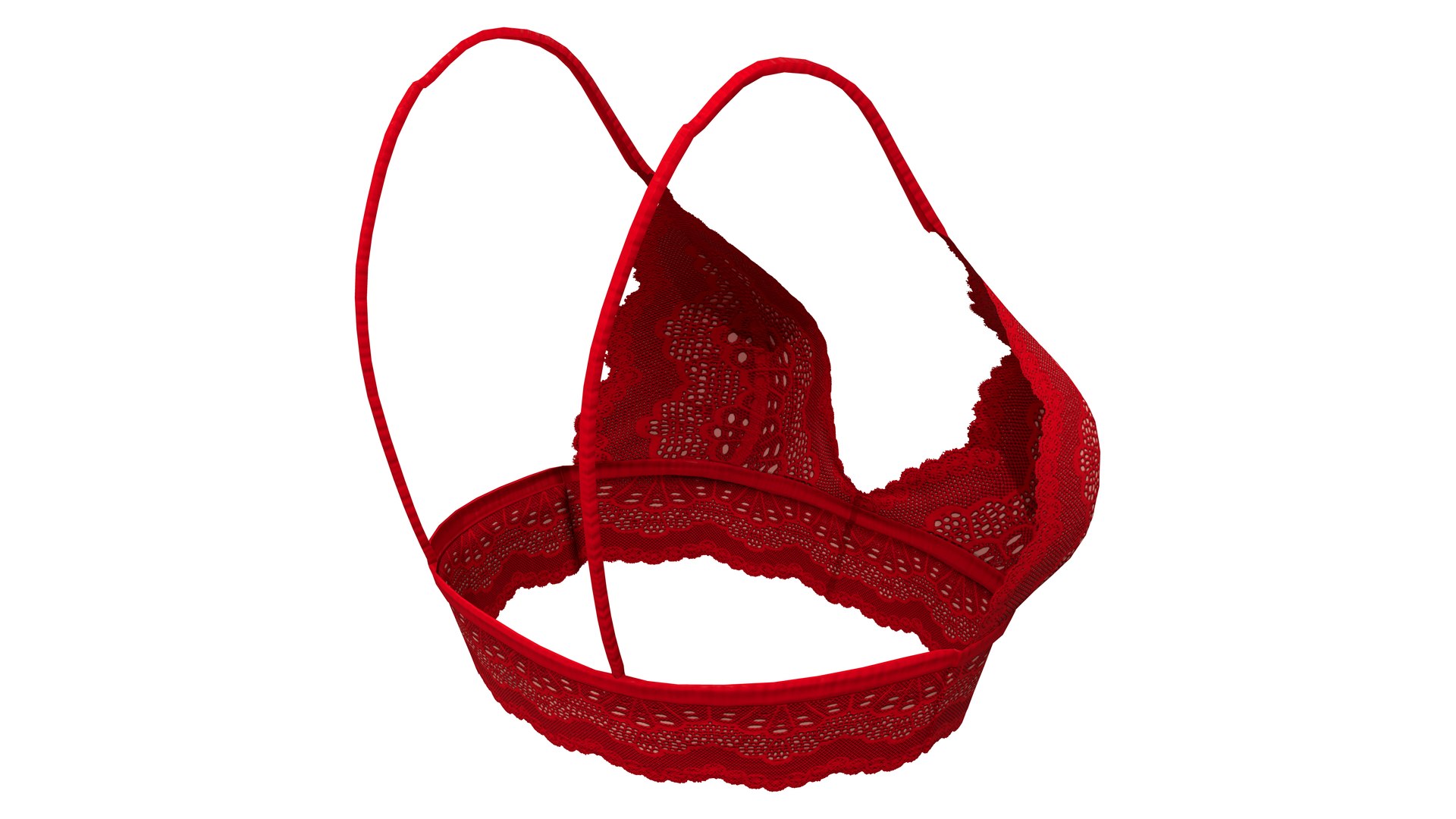 3D Red Lace Bralet Top - TurboSquid 1994550