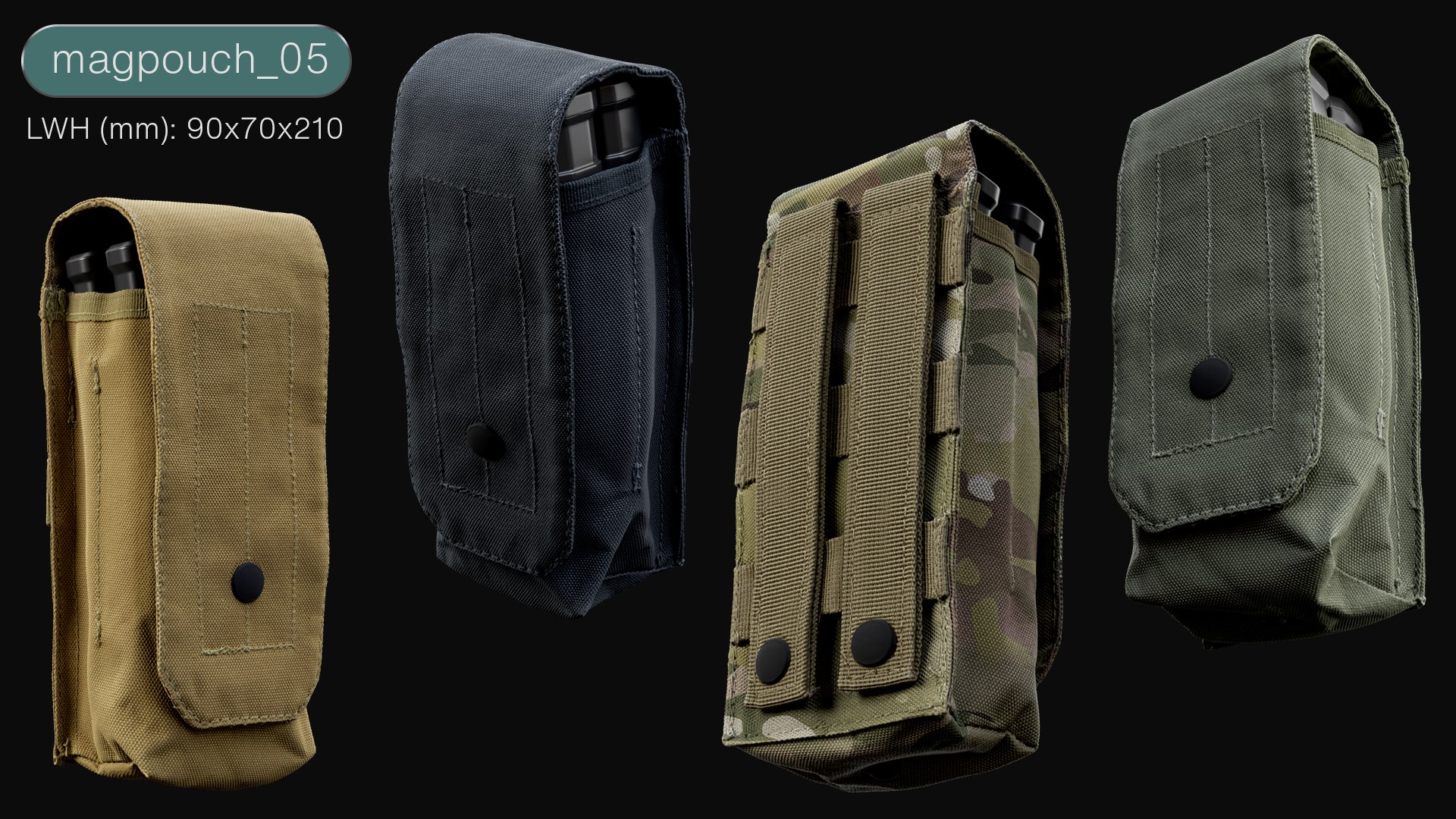 3D Model Tactical Magazine Pouches - TurboSquid 2505925