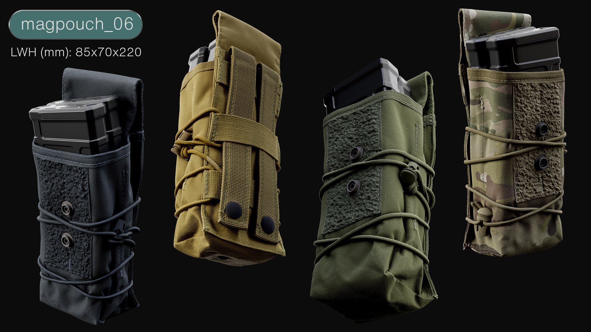3D Model Tactical Magazine Pouches - TurboSquid 2505925