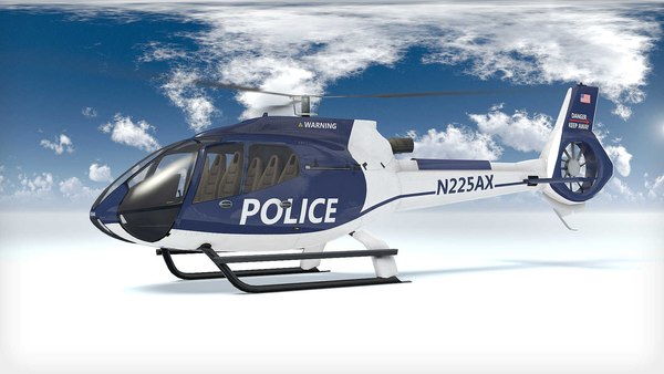 modelo 3d Helicóptero EC130-H130 - juego listo - piel de policía 02 ...