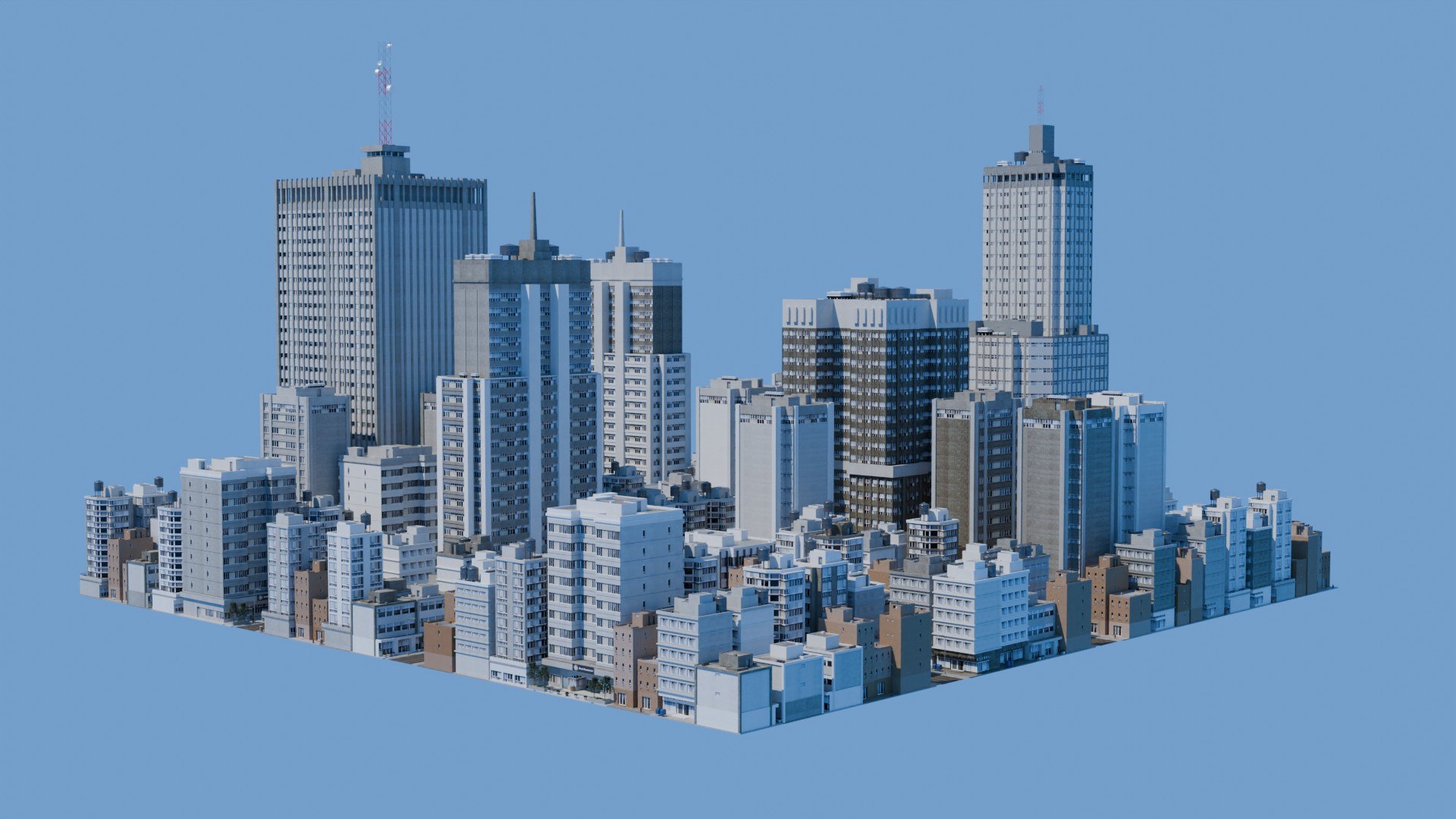 3D Model City Downtown Skyscraper Street - TurboSquid 2211040