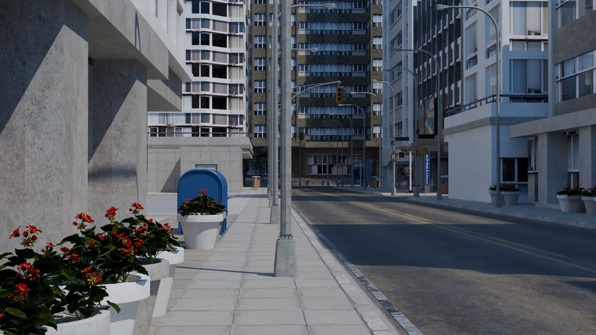 3D Model City Downtown Skyscraper Street - TurboSquid 2211040