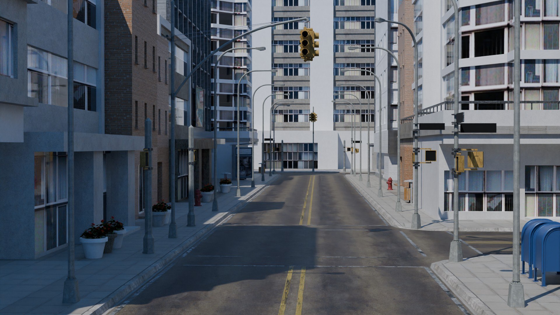 3D Model City Downtown Skyscraper Street - TurboSquid 2211040