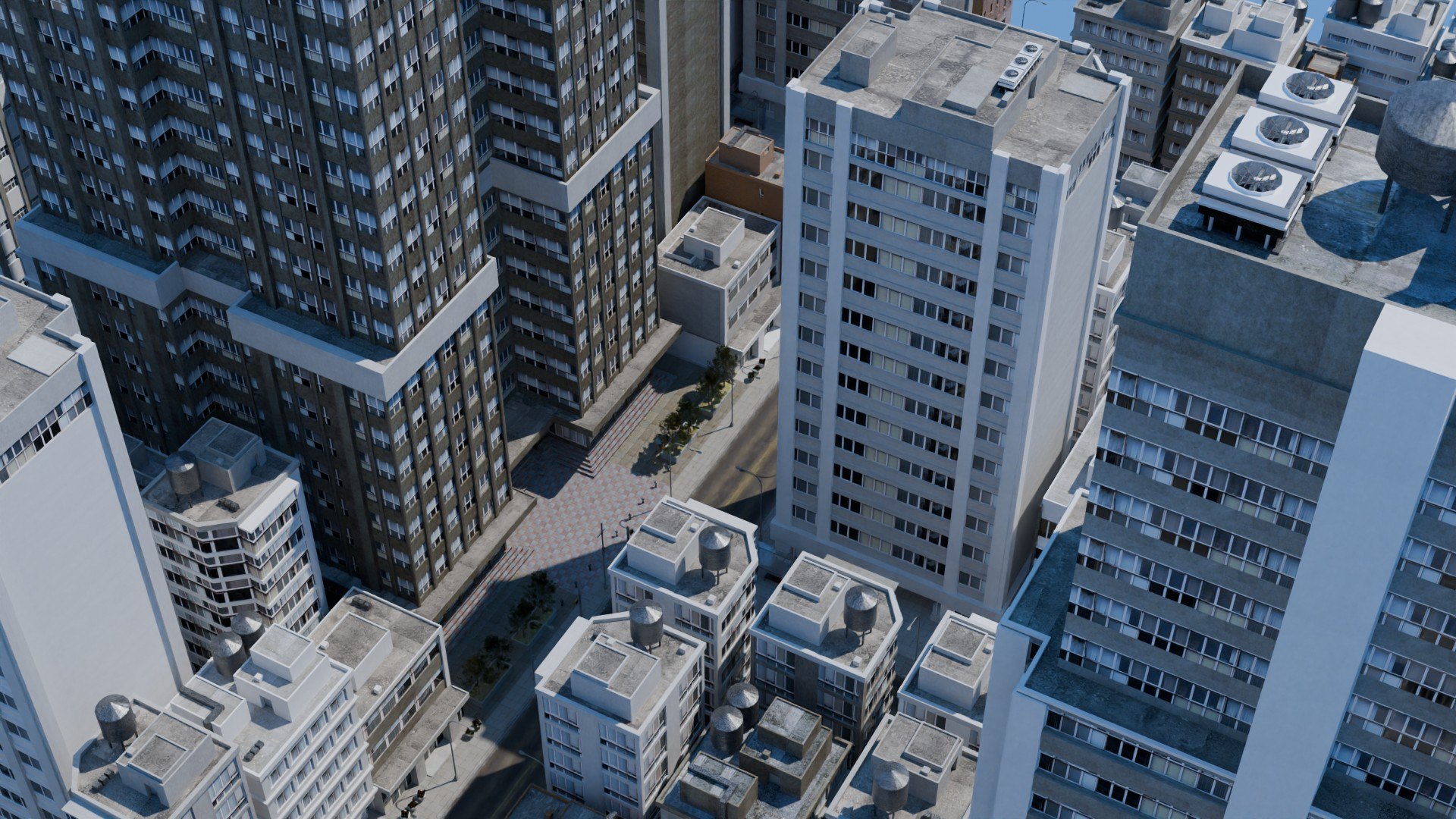 3D Model City Downtown Skyscraper Street - TurboSquid 2211040