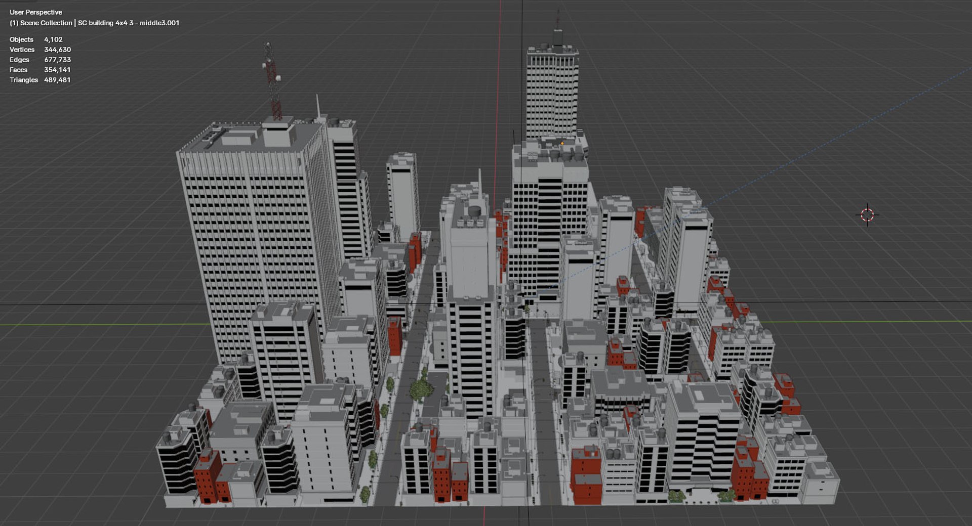 3D Model City Downtown Skyscraper Street - TurboSquid 2211040