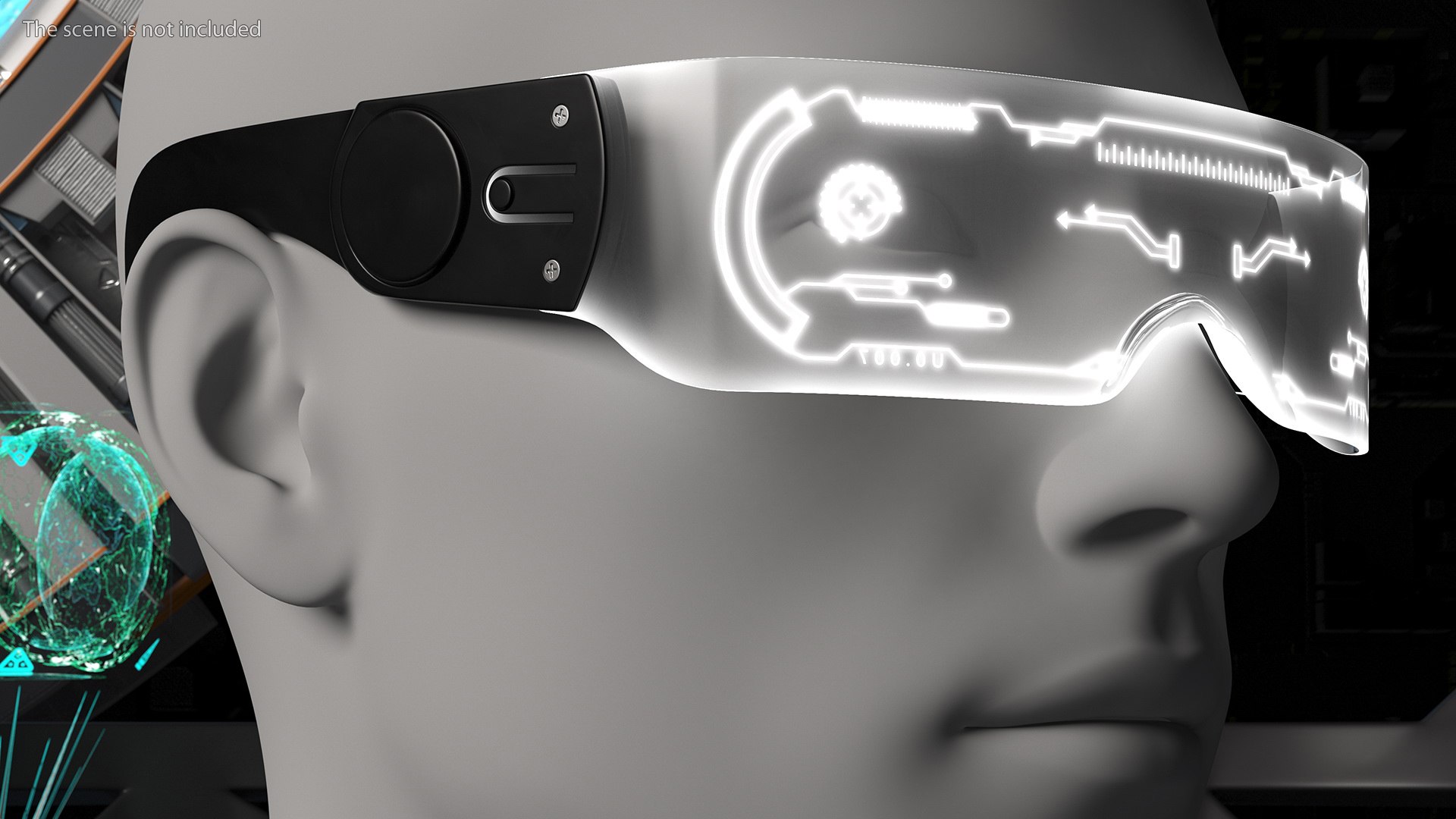 3D White Cyberpunk LED Glasses - TurboSquid 2111034
