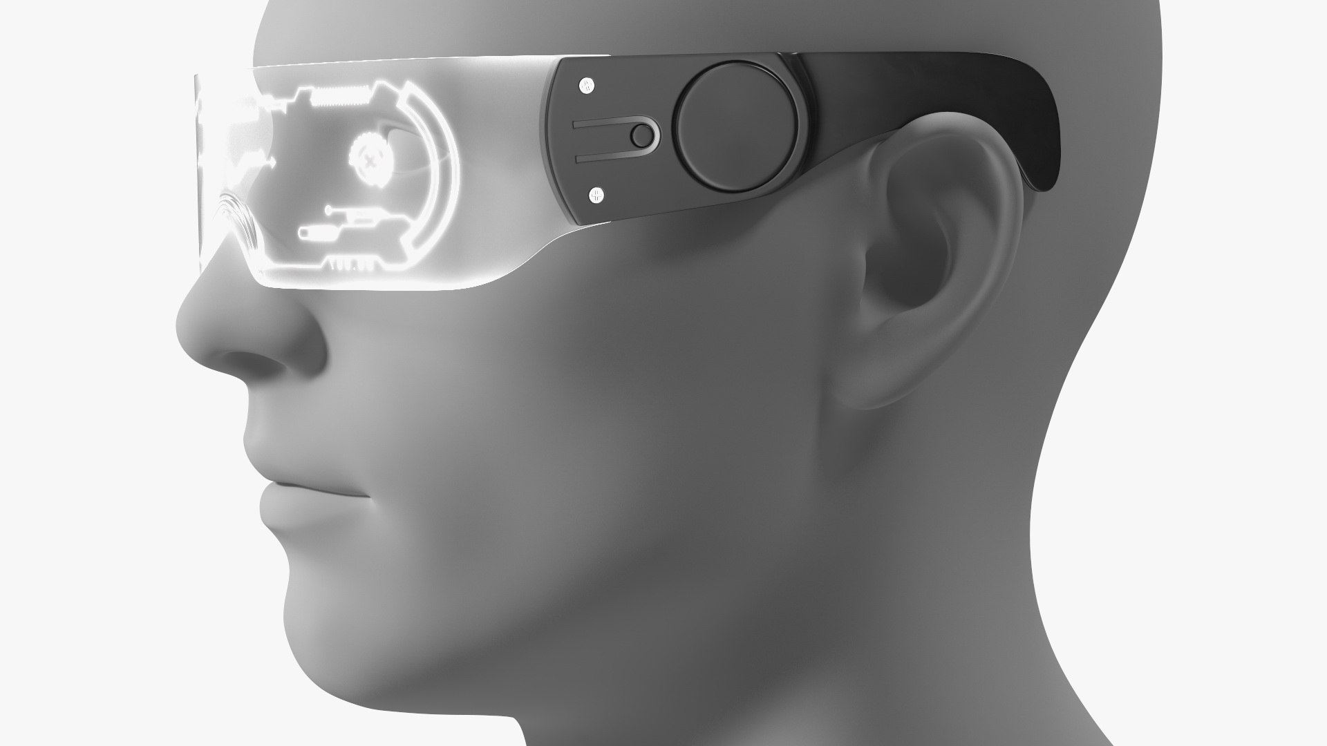 3D White Cyberpunk LED Glasses - TurboSquid 2111034