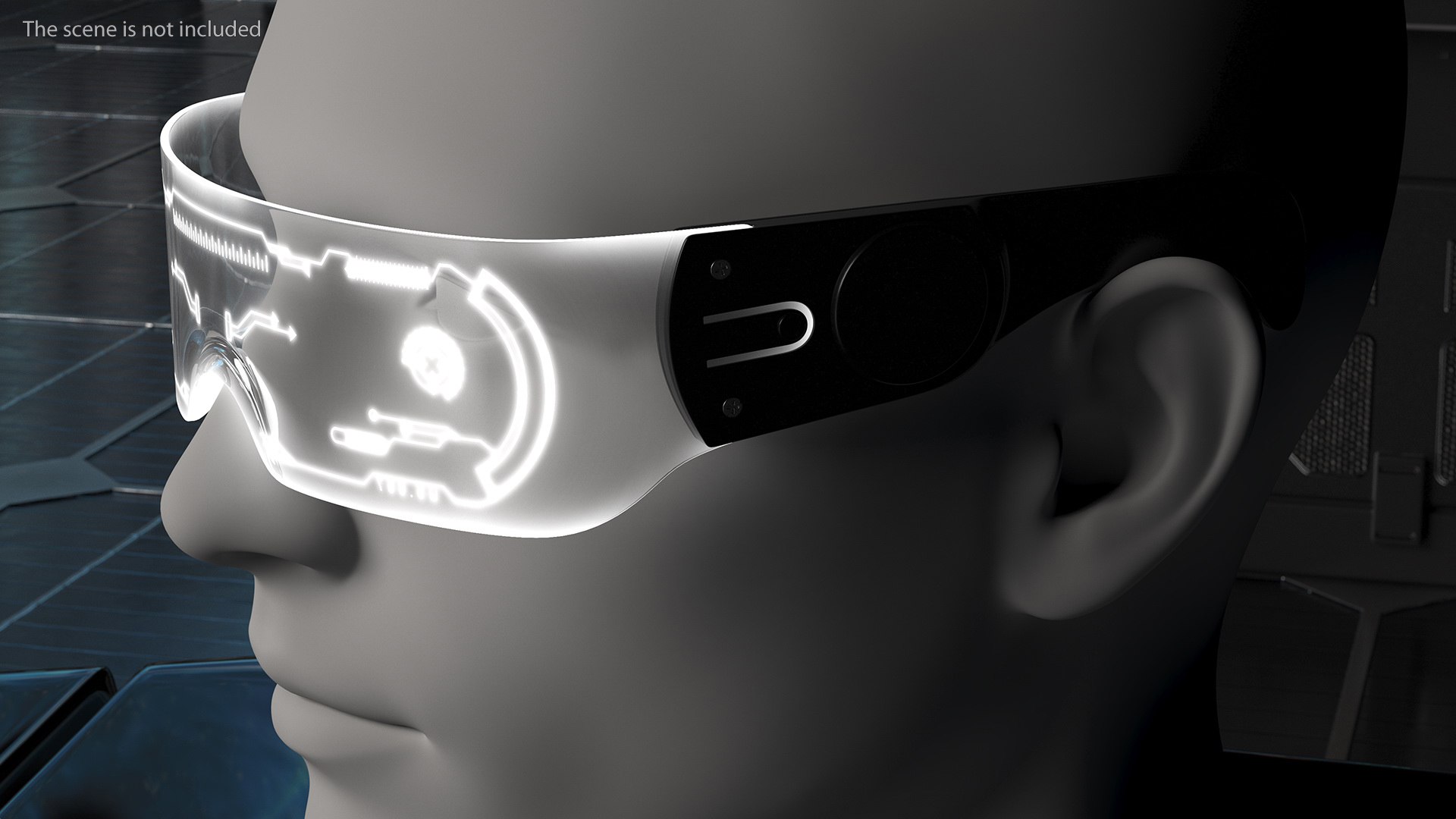 3D White Cyberpunk LED Glasses - TurboSquid 2111034
