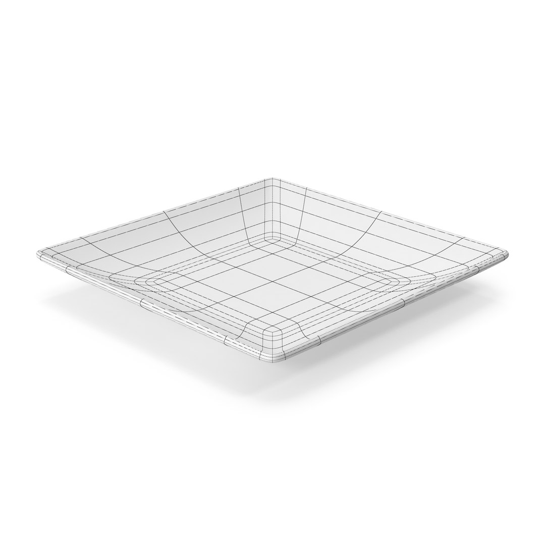 Square Ceramic Plate 3D - TurboSquid 2010788