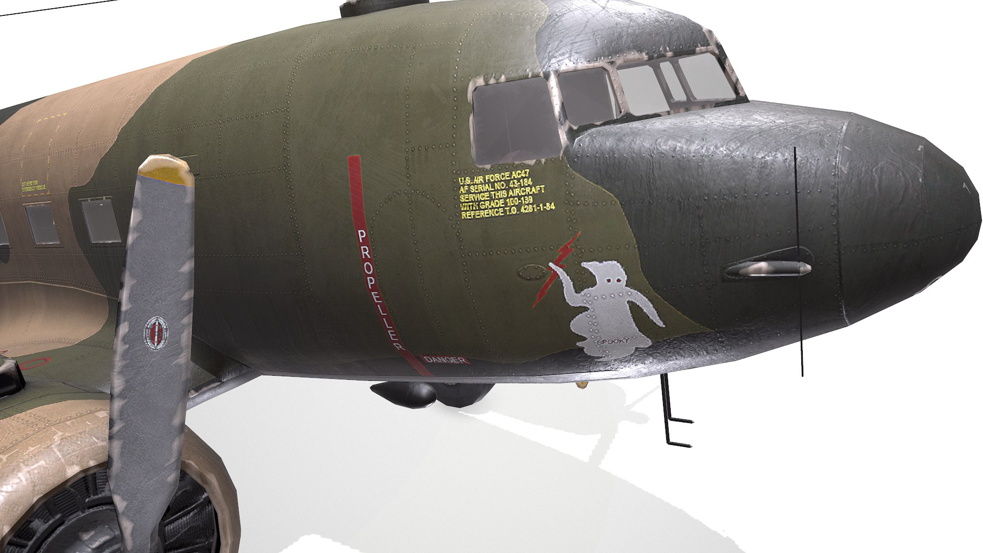 Douglas AC-47 Spooky Gunship Low-poly PBR 3D - TurboSquid 2040195