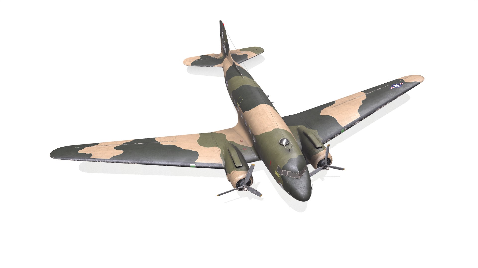 Douglas AC-47 Spooky Gunship Low-poly PBR 3D - TurboSquid 2040195
