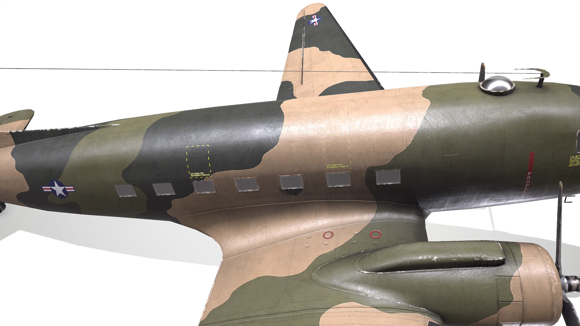 Douglas AC-47 Spooky Gunship Low-poly PBR 3D - TurboSquid 2040195