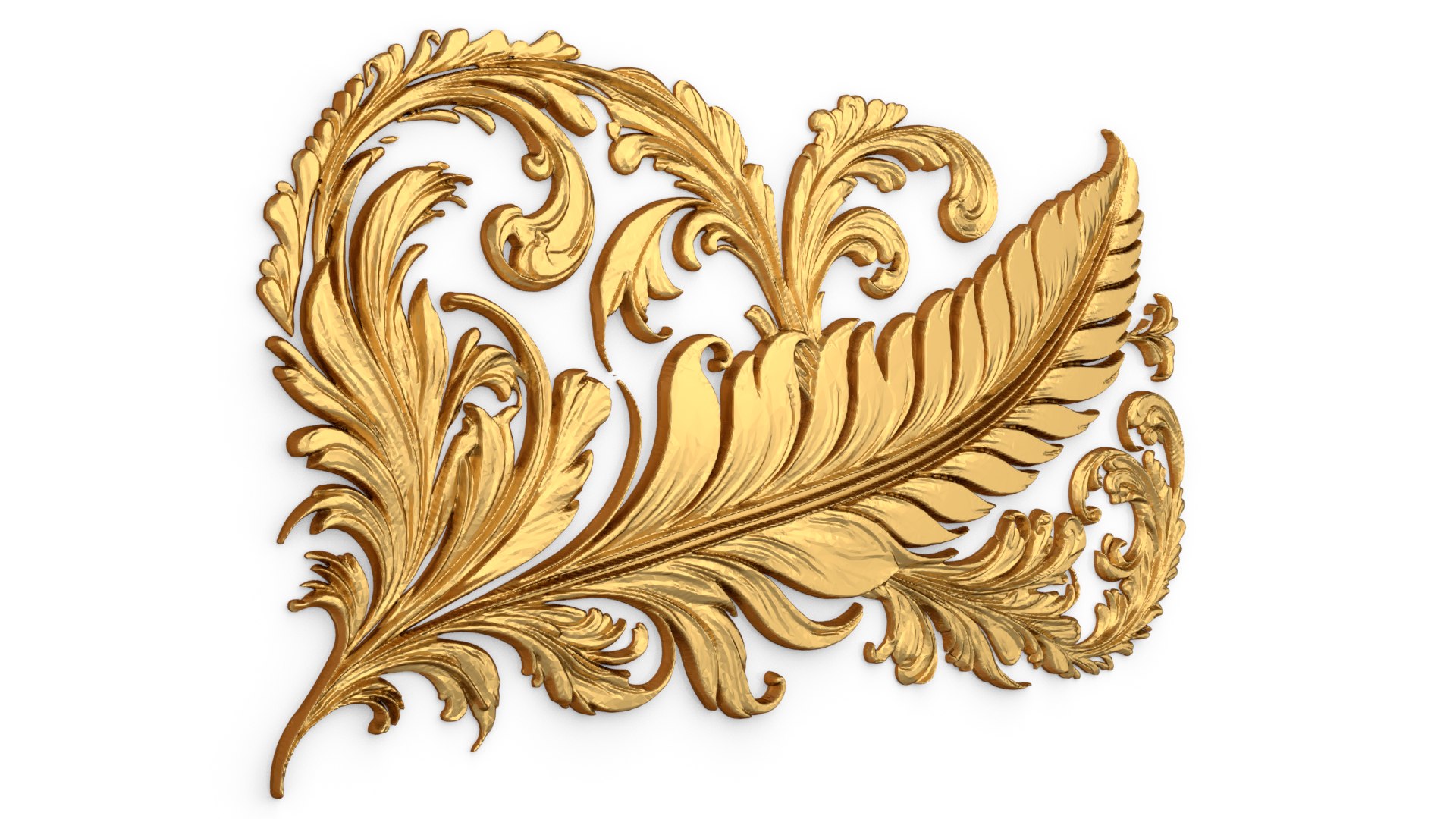 Feather decor set wall mural 10 model - TurboSquid 2176657