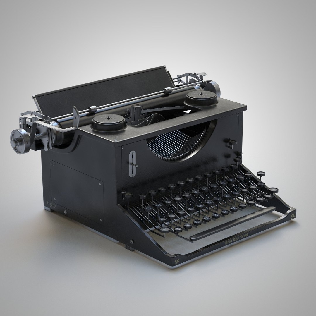 3d antique typewriter model