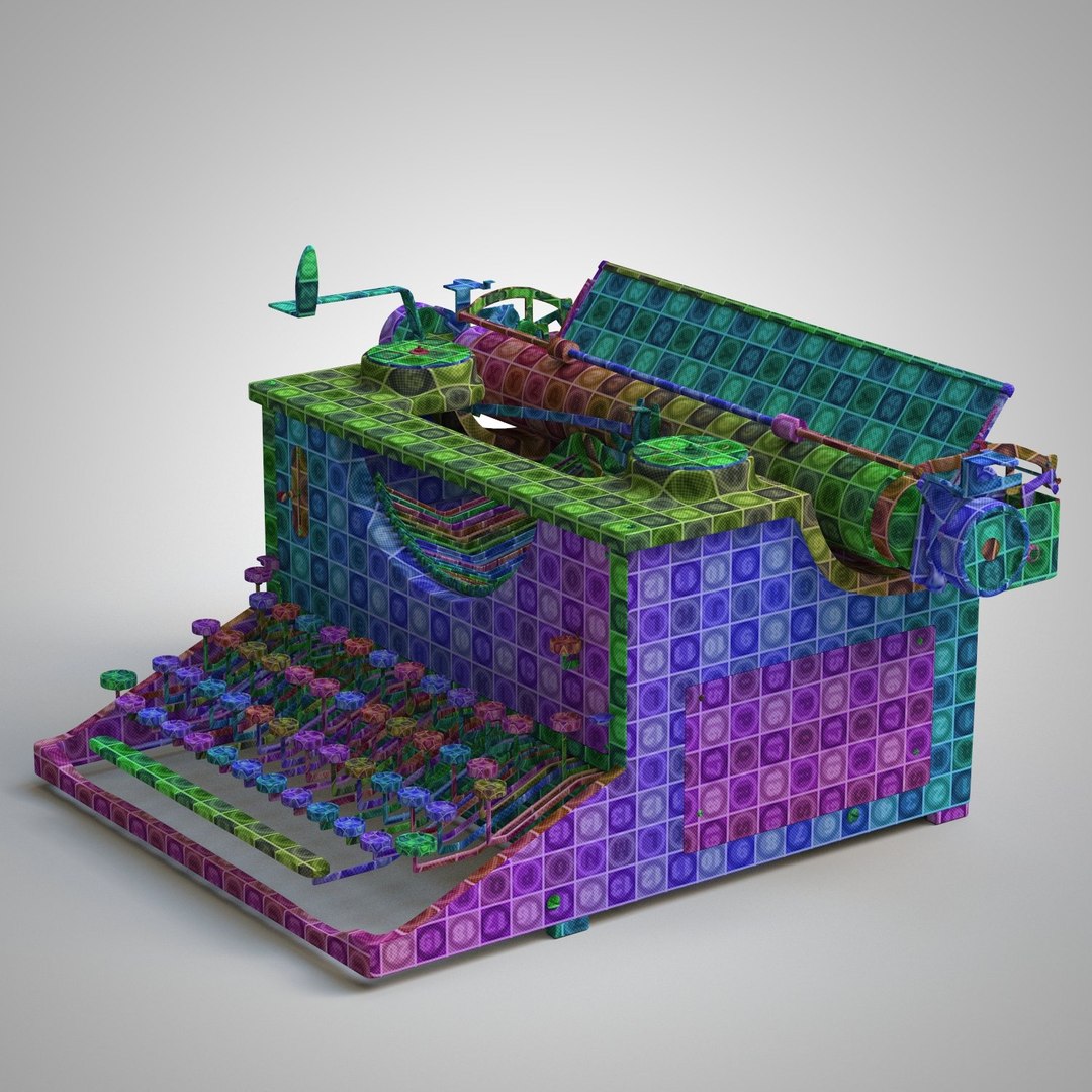 3d antique typewriter model