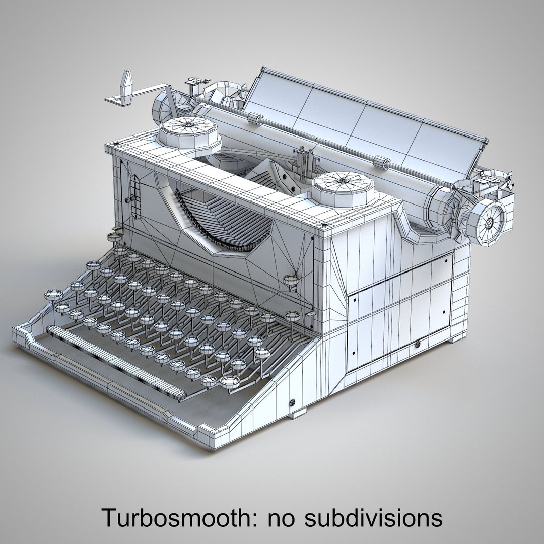 3d antique typewriter model