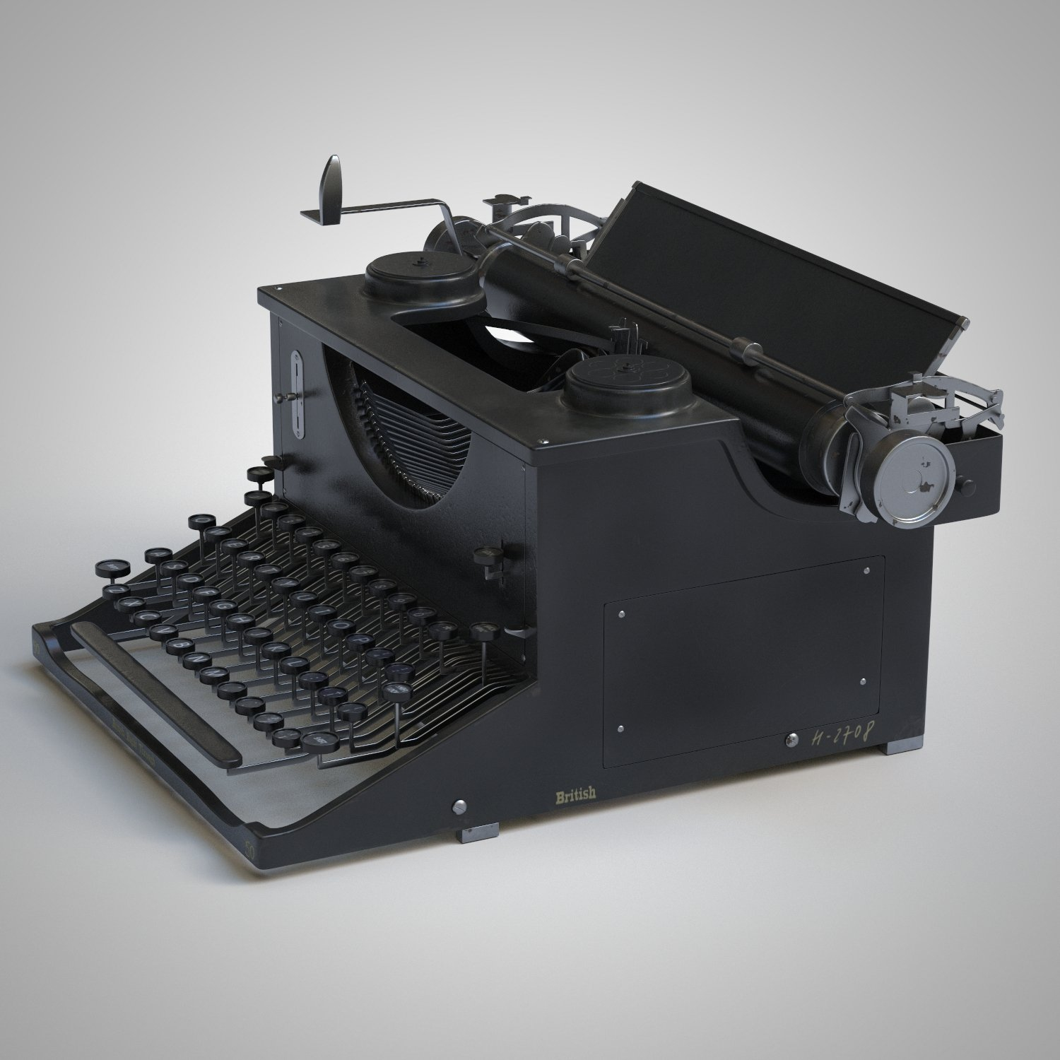 3d antique typewriter model
