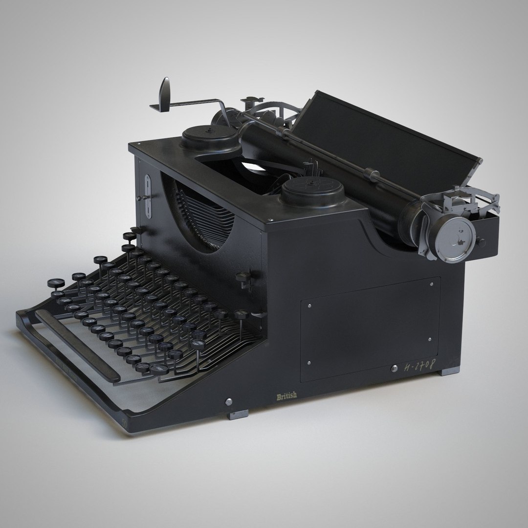 3d antique typewriter model