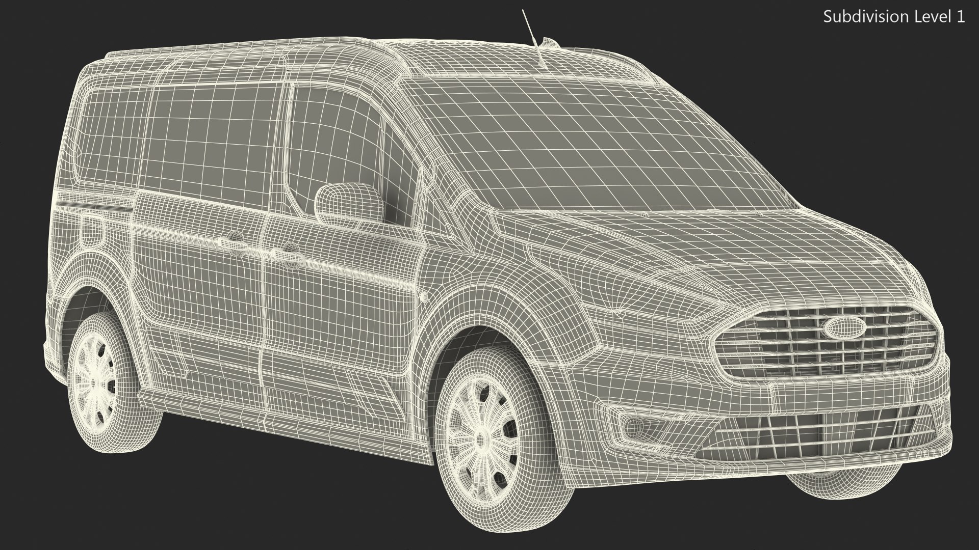 3D Ford Transit Connect Tailgate Simple Interior White model ...