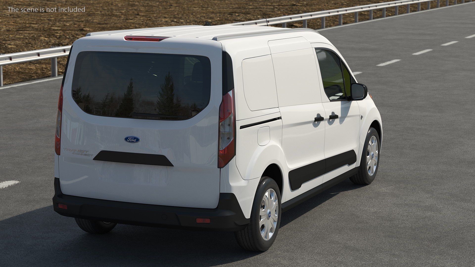3D Ford Transit Connect Tailgate Simple Interior White model ...