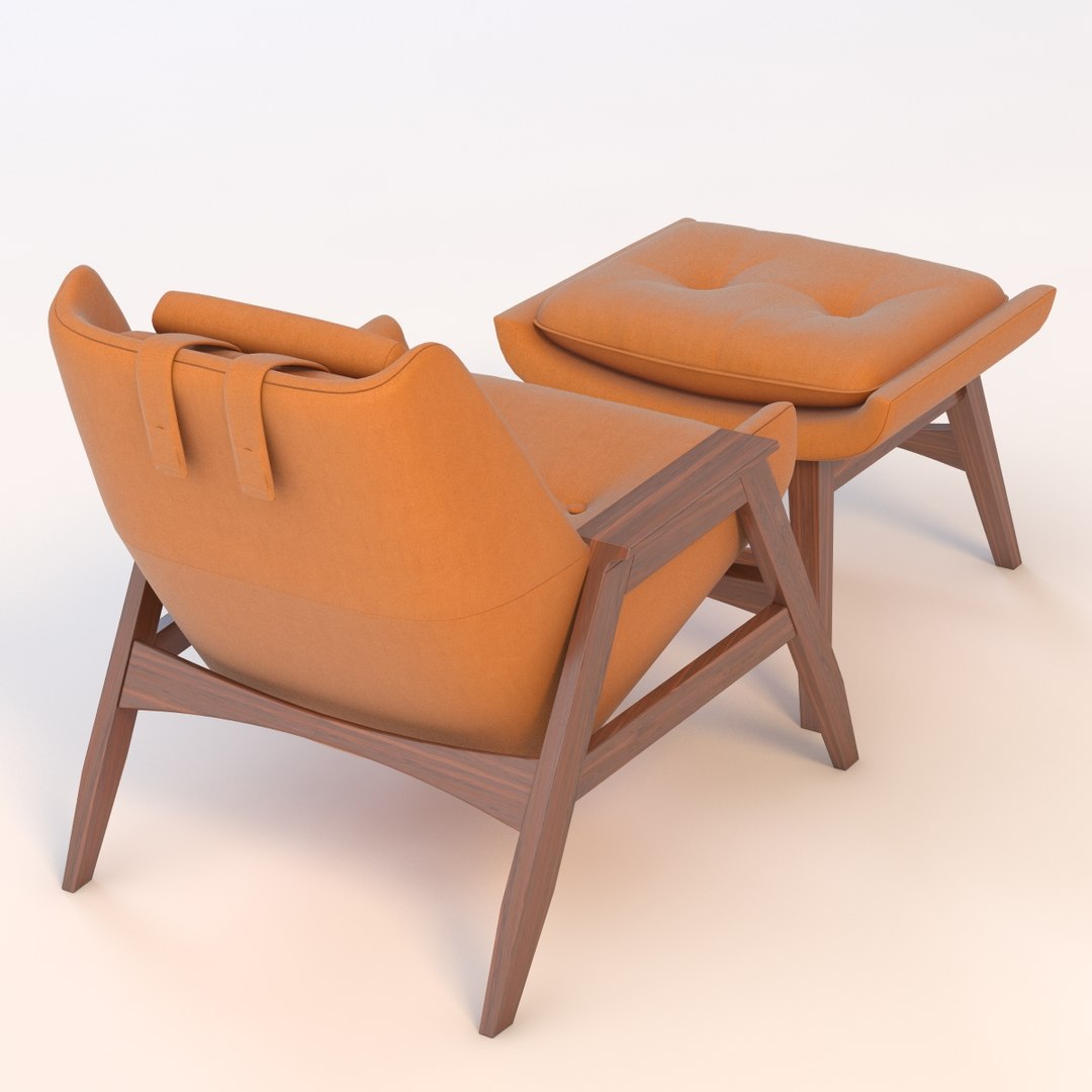 Lounge Chair Ottoman 3d Model