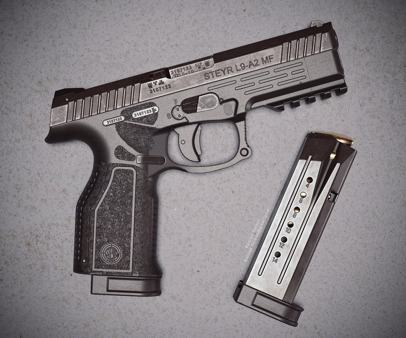 Steyr L9-A2MF Pistol Game Ready 3D Model - TurboSquid 2157265