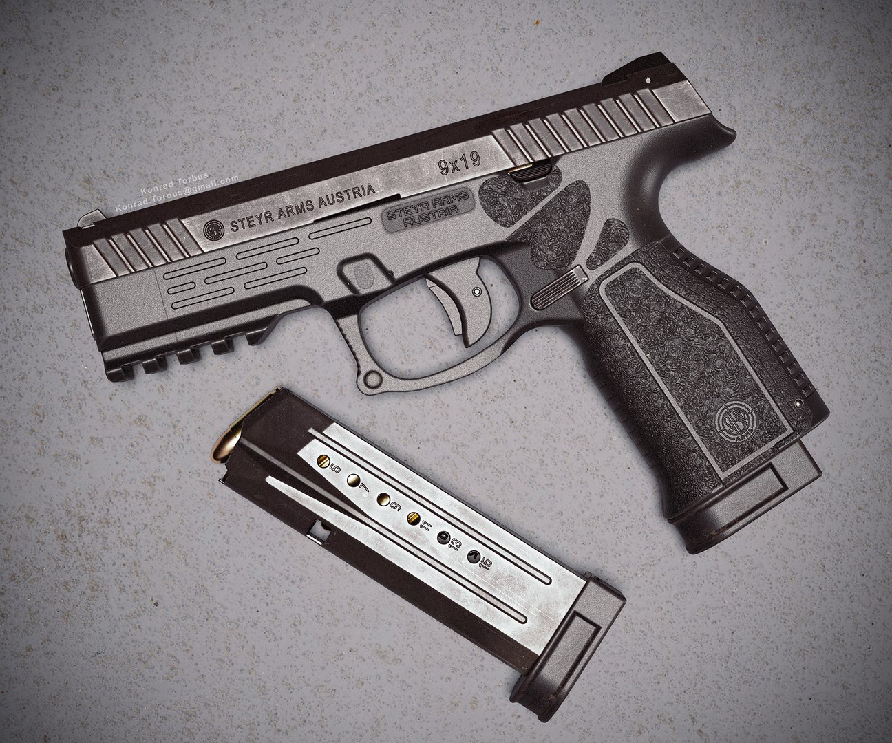 Steyr L9-A2MF Pistol Game Ready 3D Model - TurboSquid 2157265