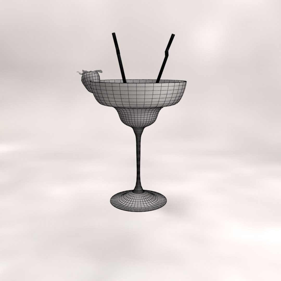 Strawberry Daiquiri Cocktail 3d Model