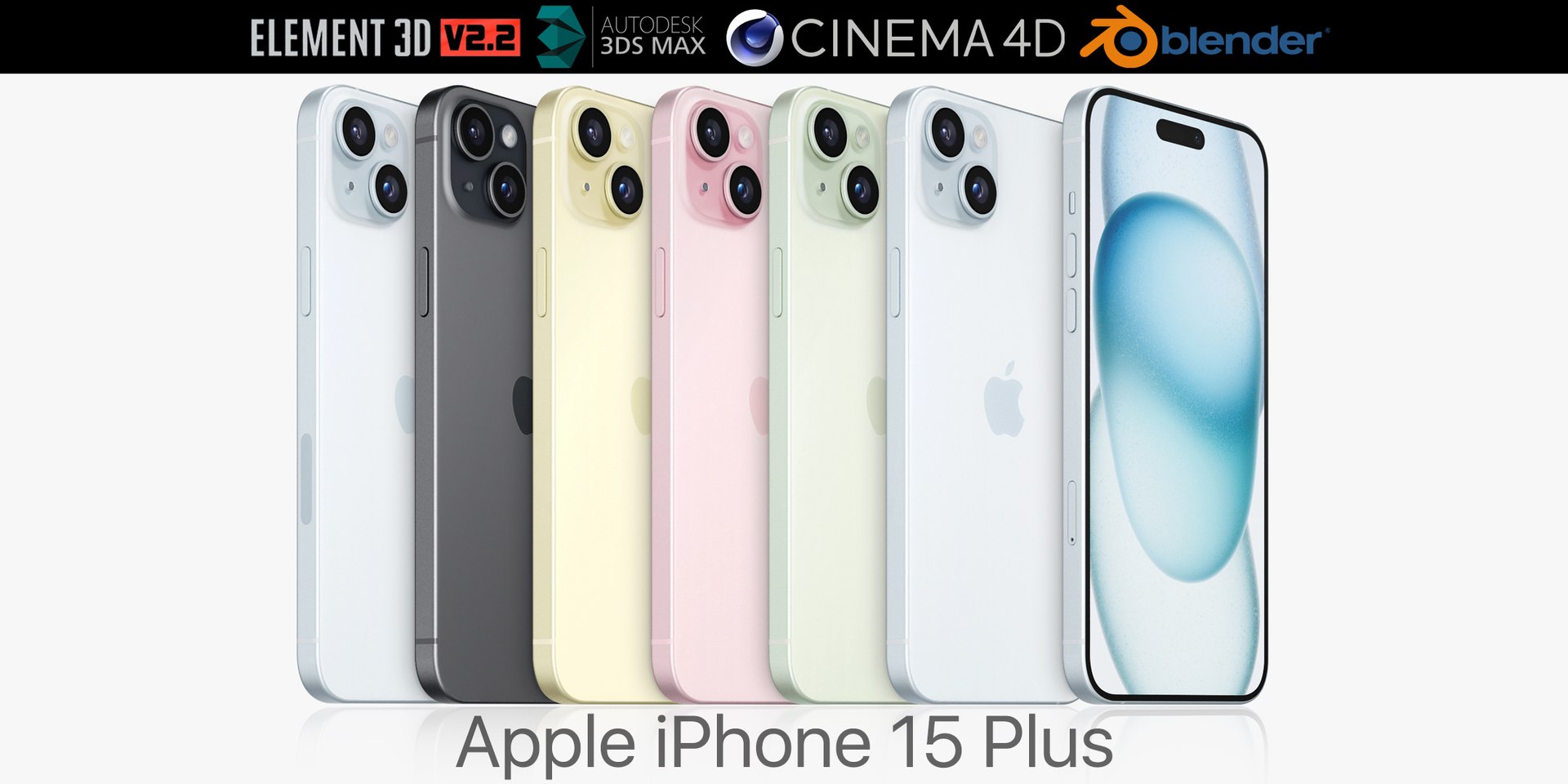 Apple IPhone 15 Plus All Colors 3D - TurboSquid 2137920
