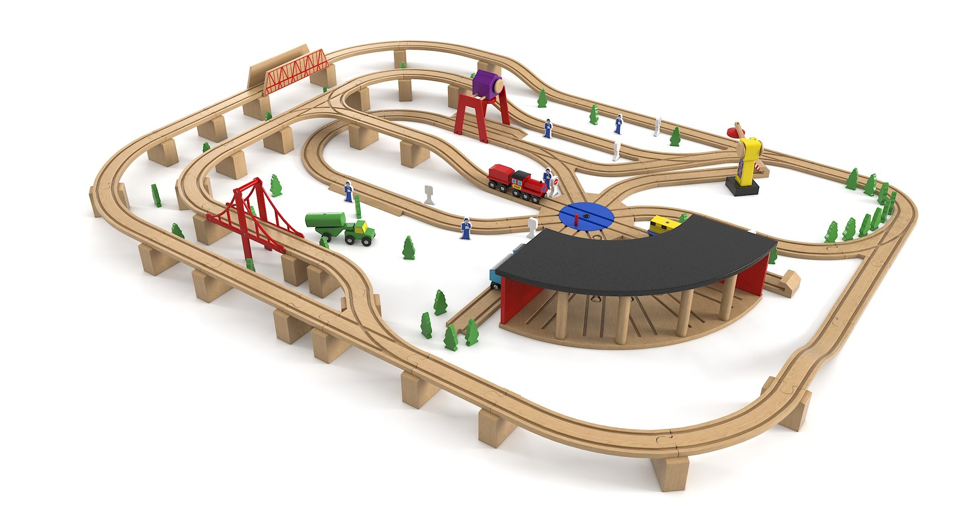 Wooden Railway 3D Model - TurboSquid 1246138