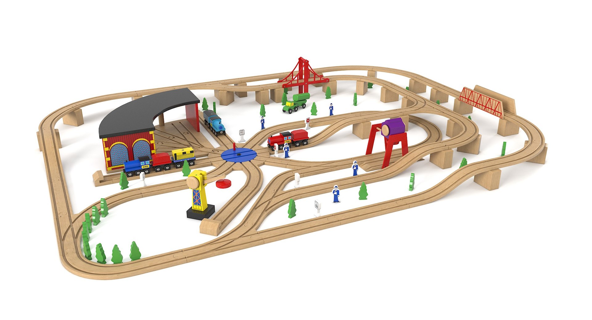 Wooden Railway 3D Model - TurboSquid 1246138