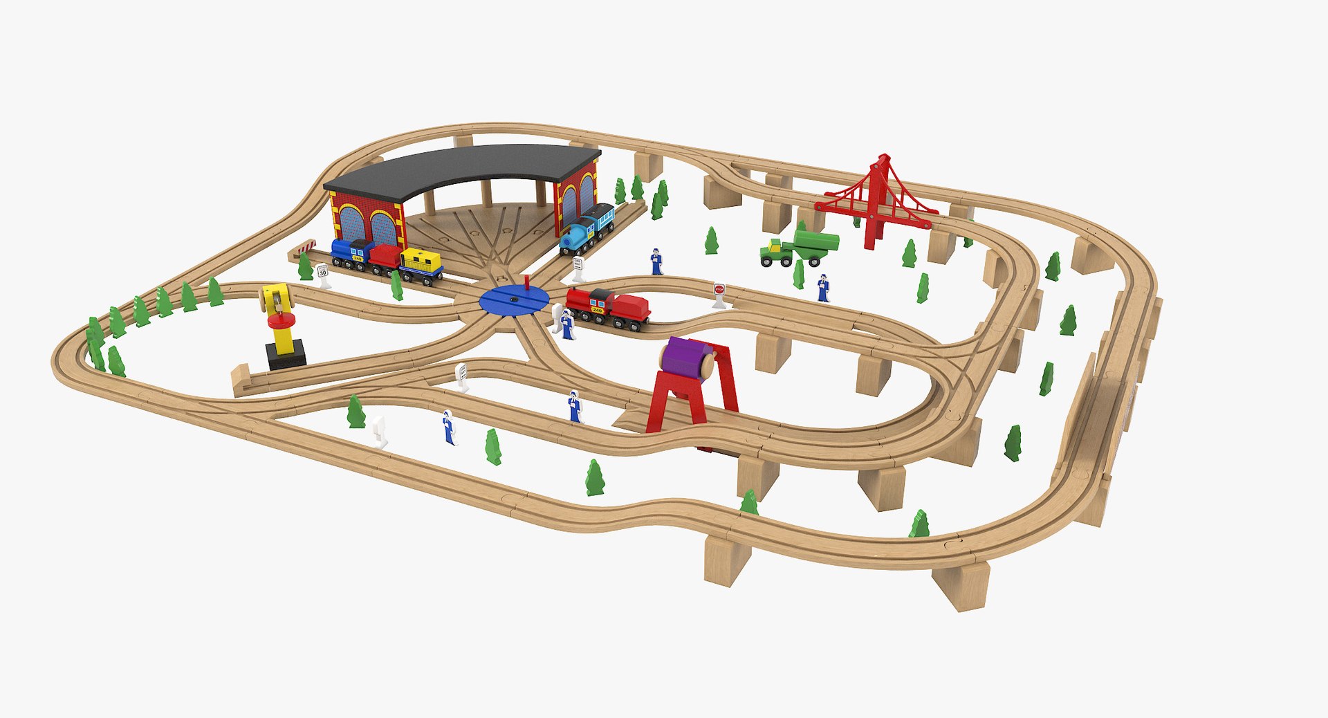 Wooden Railway 3D Model - TurboSquid 1246138