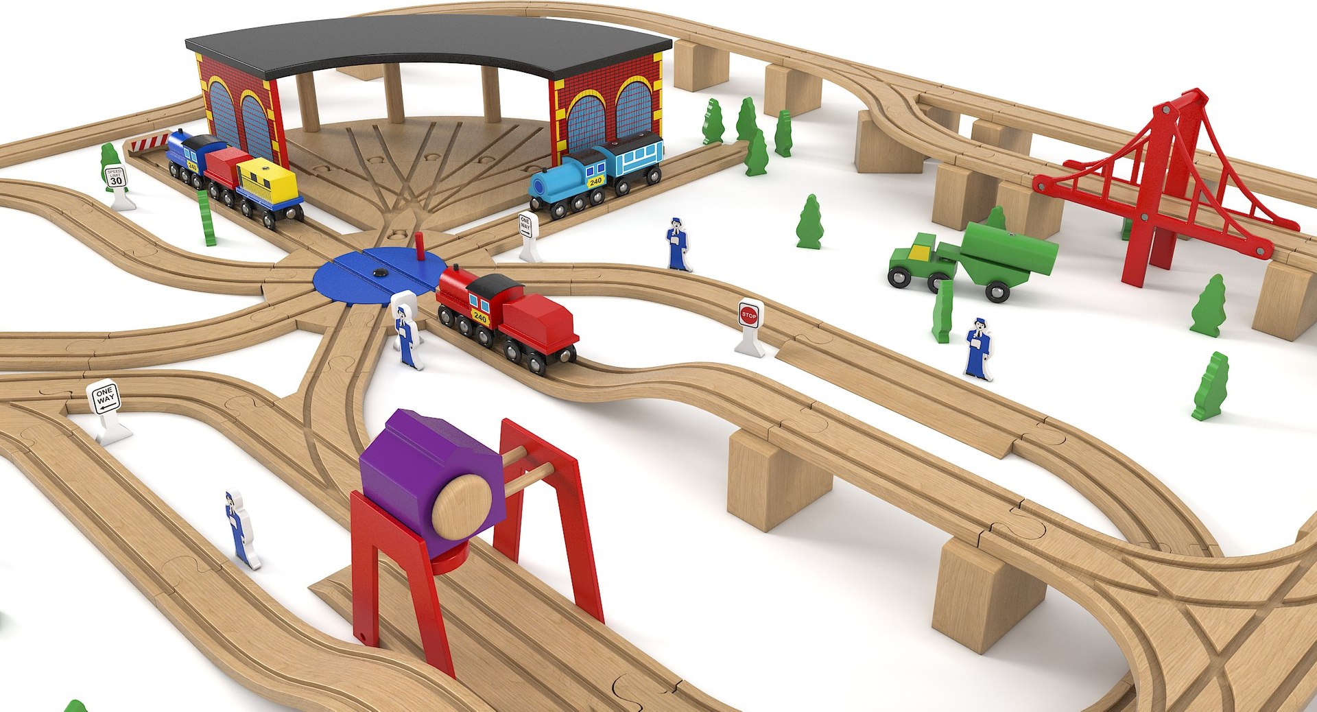 Wooden Railway 3D Model - TurboSquid 1246138