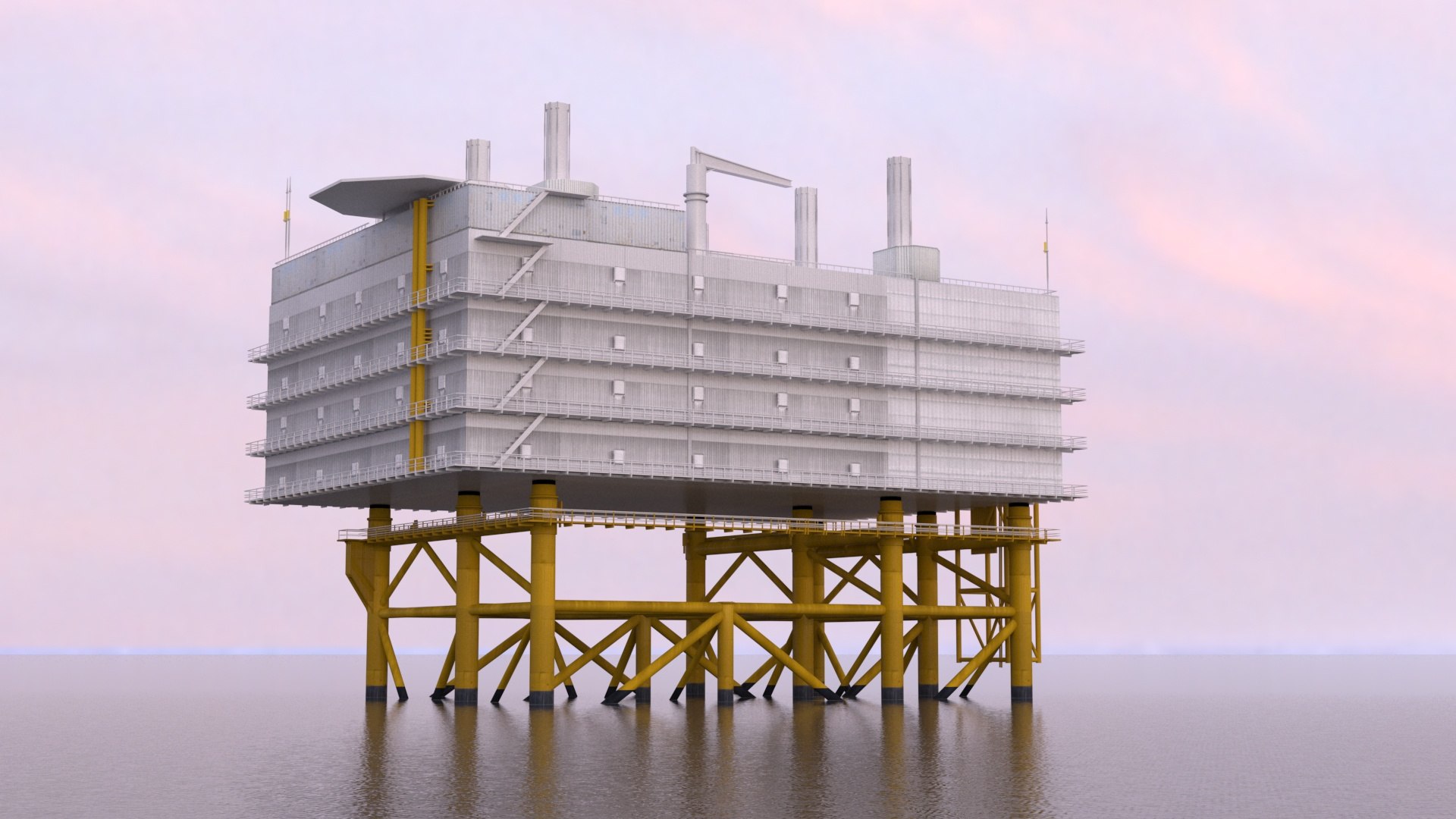 Substation Offshore Model - TurboSquid 1939997