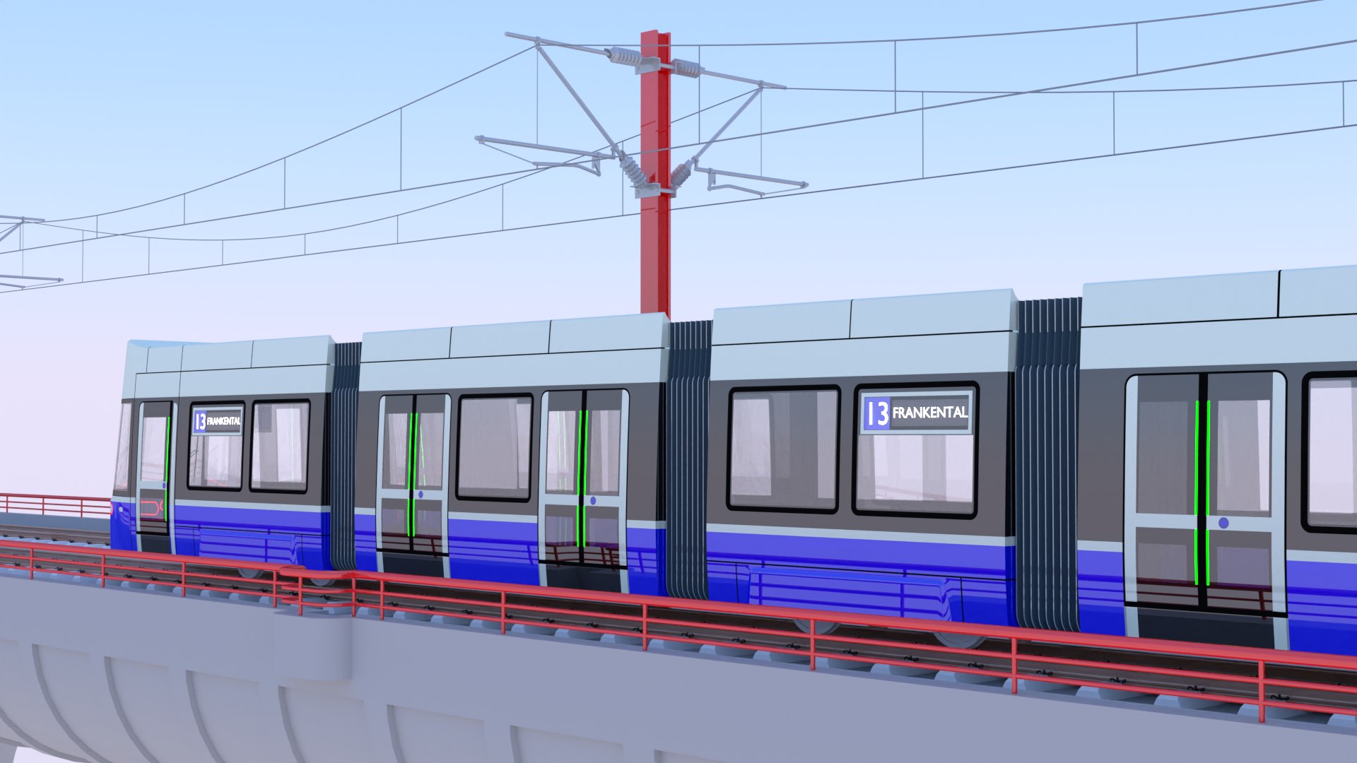Bridge With Zurich Tram 3D - TurboSquid 2218629