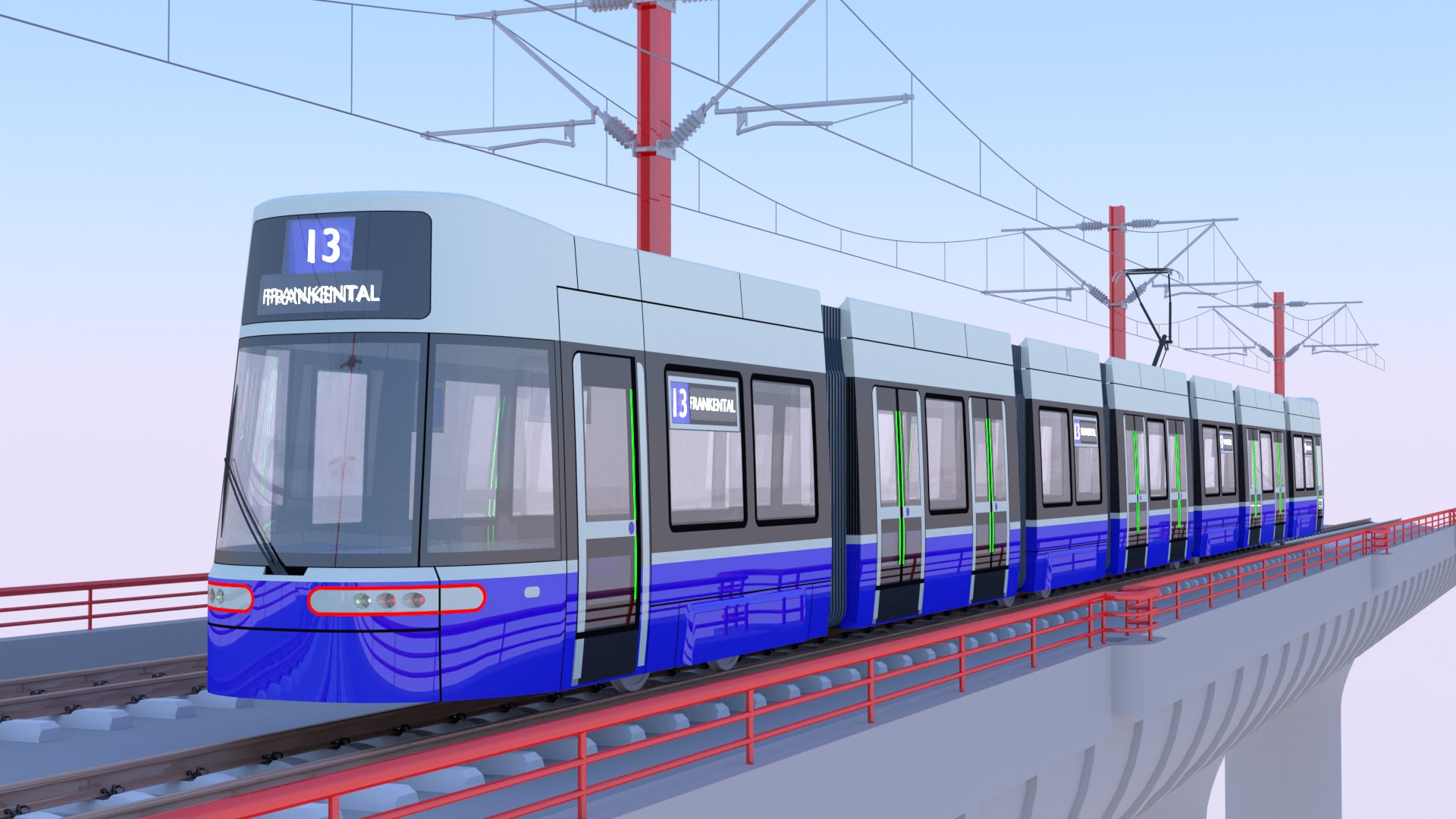 Bridge With Zurich Tram 3D - TurboSquid 2218629