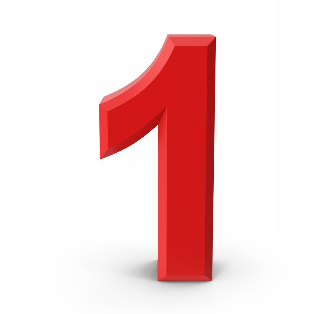 3D Red Number 1 Model - TurboSquid 2241912