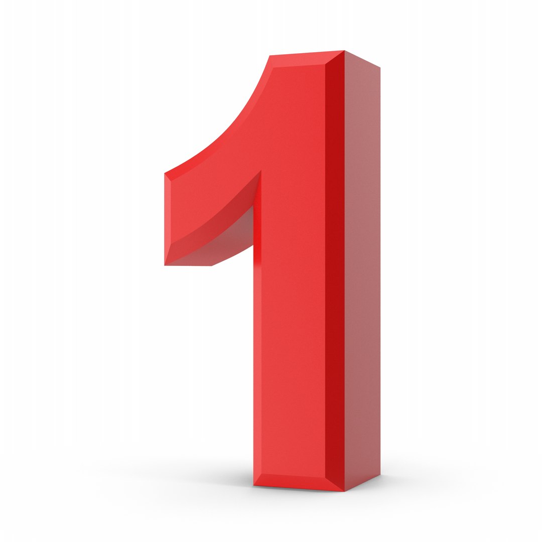 3D Red Number 1 Model - TurboSquid 2241912