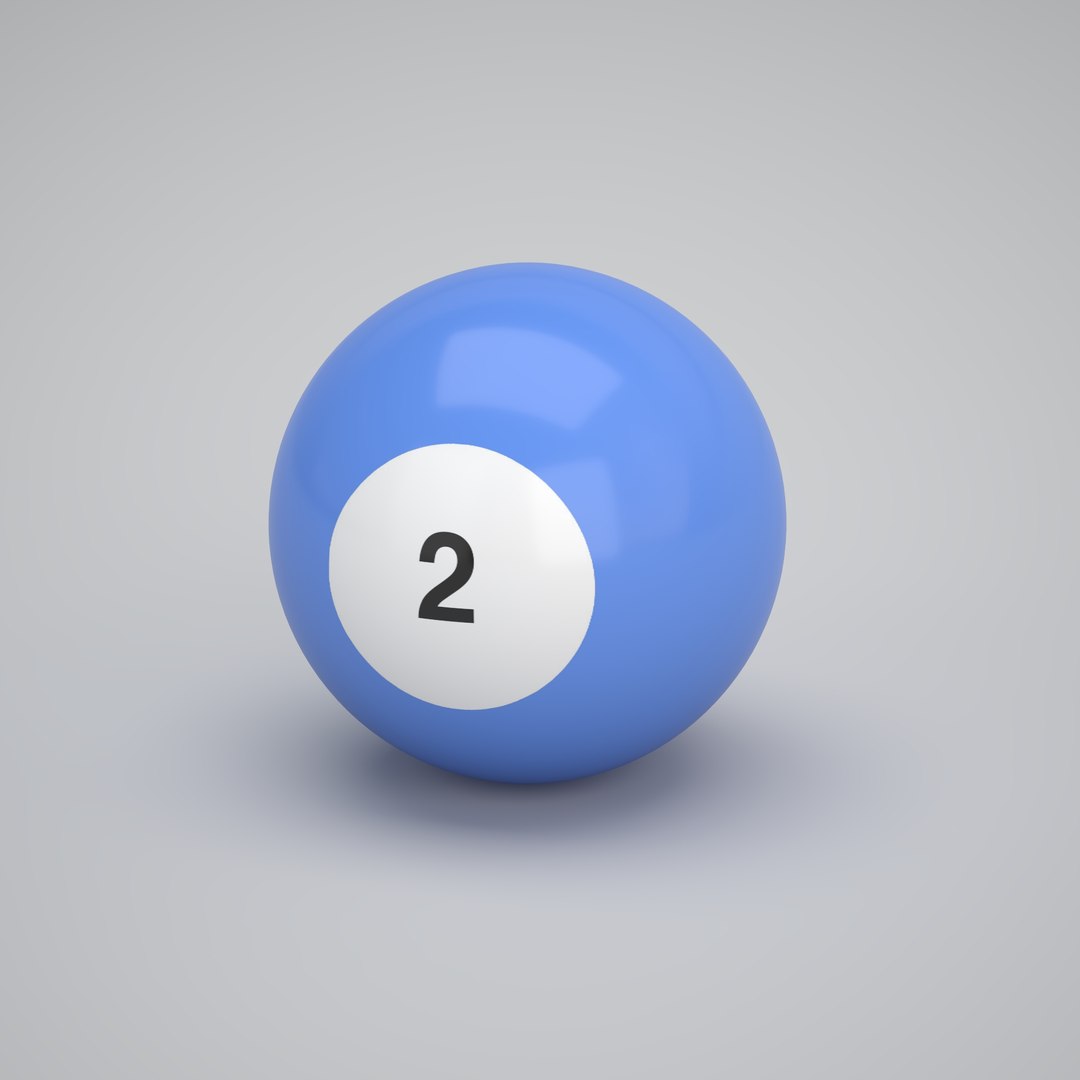 modelo 3d Bola de billar número 2 - TurboSquid 2396393