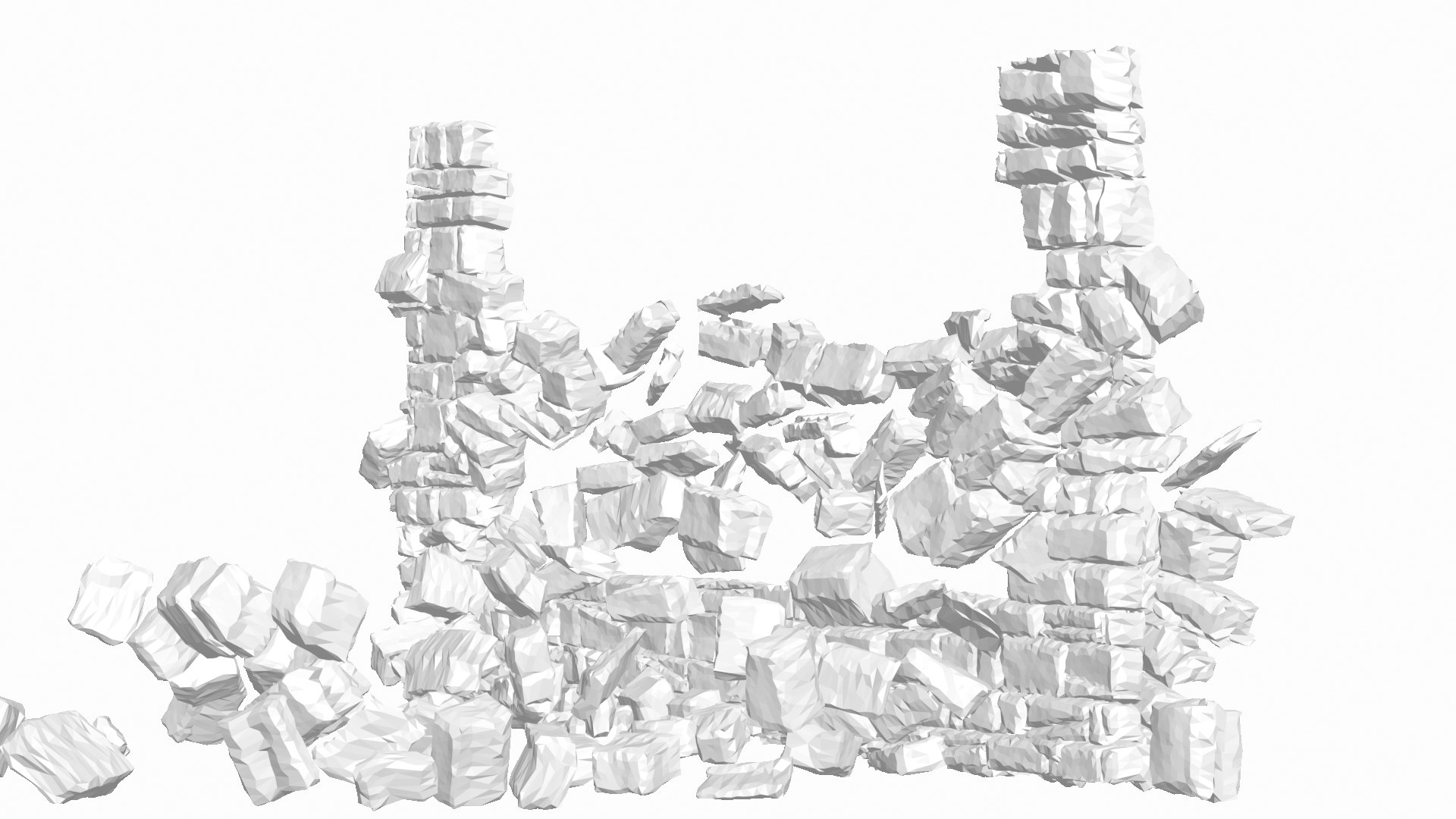 3D Realistic Stone Wall Collapse Model - TurboSquid 1700932