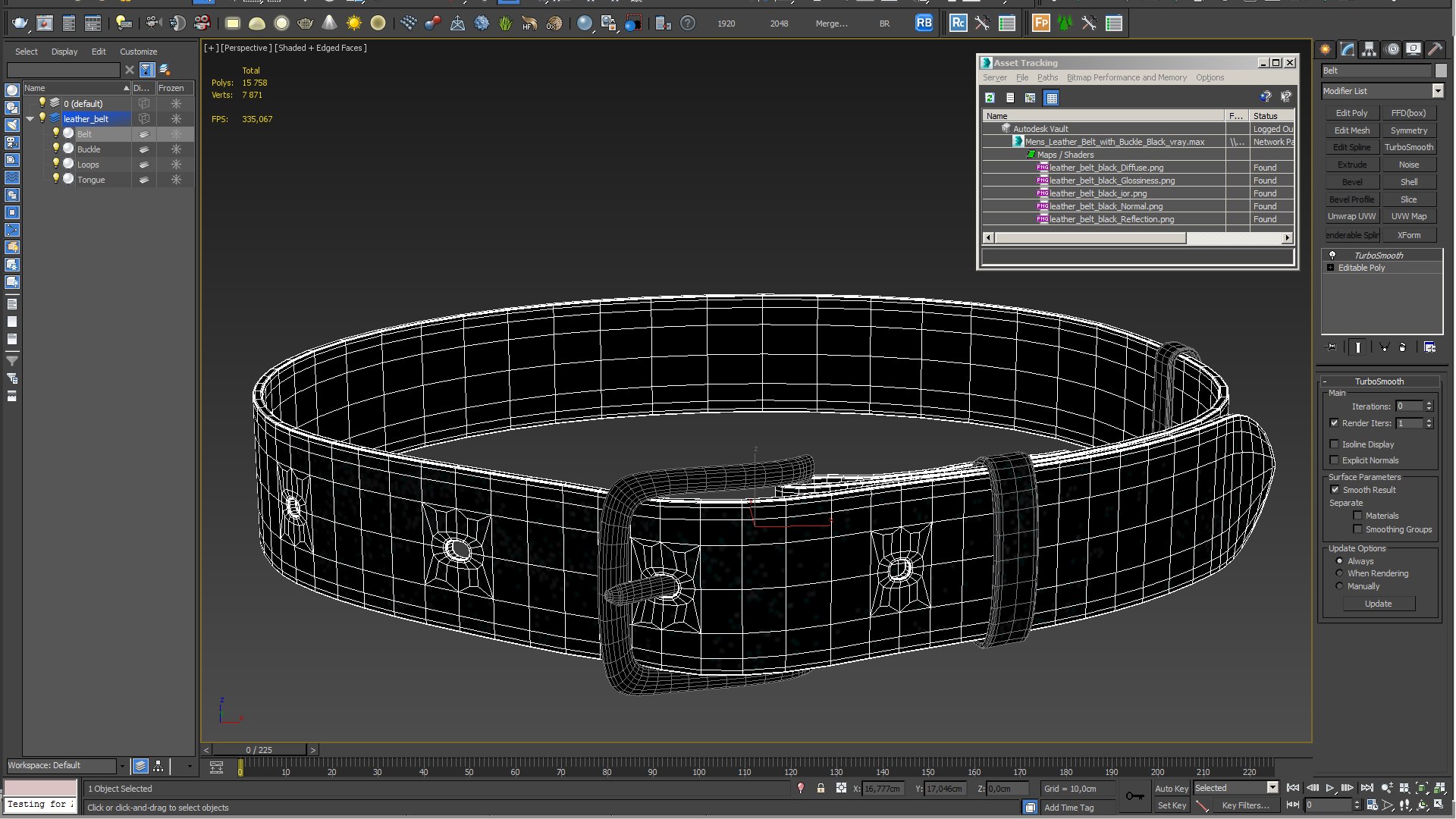 3D Mens Leather Belt Buckle Model - TurboSquid 1456320