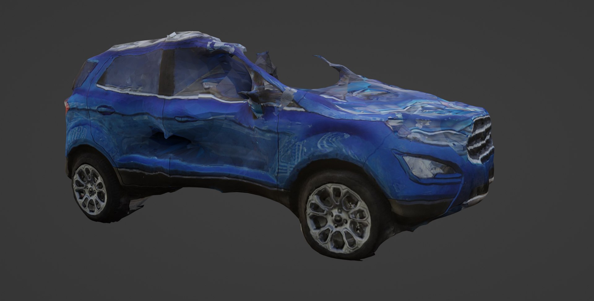 3D Model Damaged Small SUV - TurboSquid 2074580