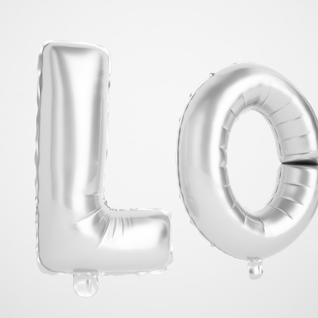 3D Model Foil Balloon Silver - TurboSquid 1415571