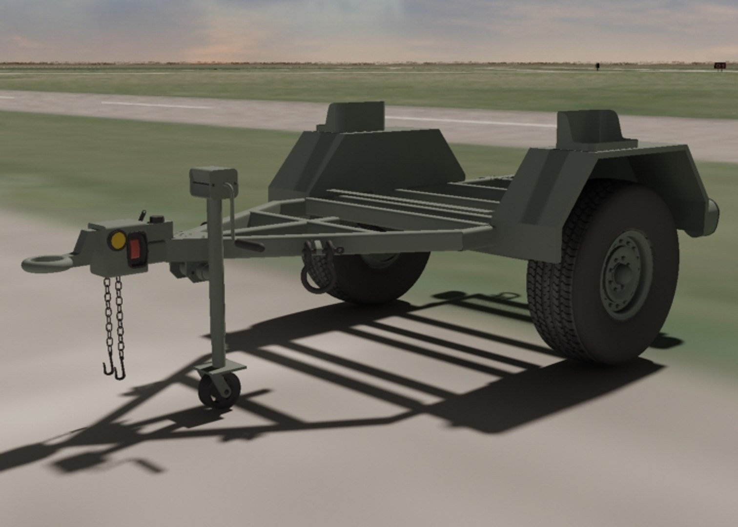 6 Military Trailer Set 3d Model